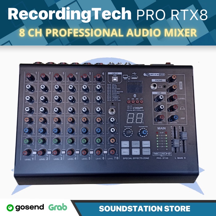Jual RECORDING TECH PRO-RTX8 8 Channel Professional Audio Mixer ...