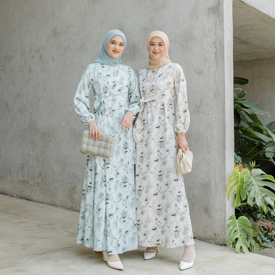 Jual Le Khari Everilda Gamis Crinkle Gamis Busui Size S-XL | Shopee ...