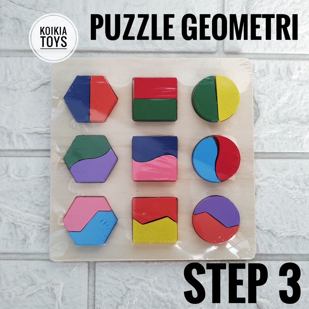 Jual Mainan edukasi anak puzzle kayu GEOMETRI montessori geometri ...