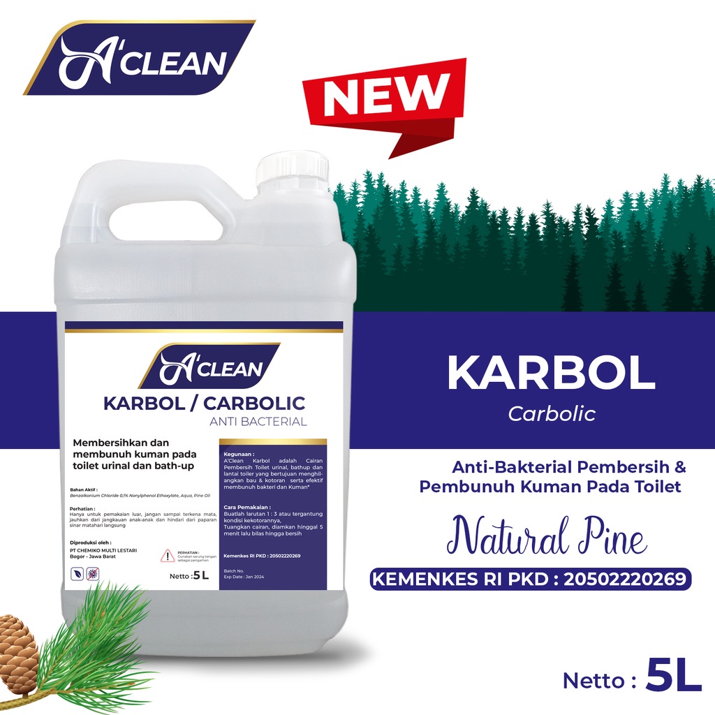 Jual KARBOL WANGI ANTIBACTERIAL / CARBOLIC A CLEAN CARE - 5 LITER ...