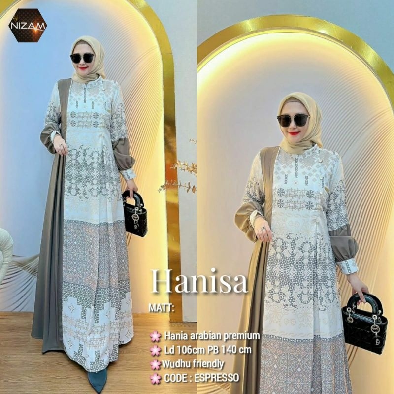 Jual HANISA DRESS PREMIUM / GAMIS WANITA MOTIF CANTIK 4 WARNA ORI BY ...