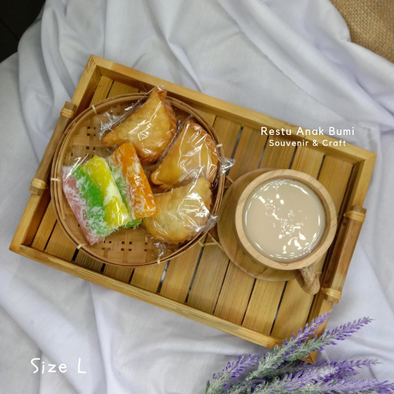 Jual NEW NAMPAN BAMBU PP SIZE L | Serving Tray | Wadah Saji | Baki ...