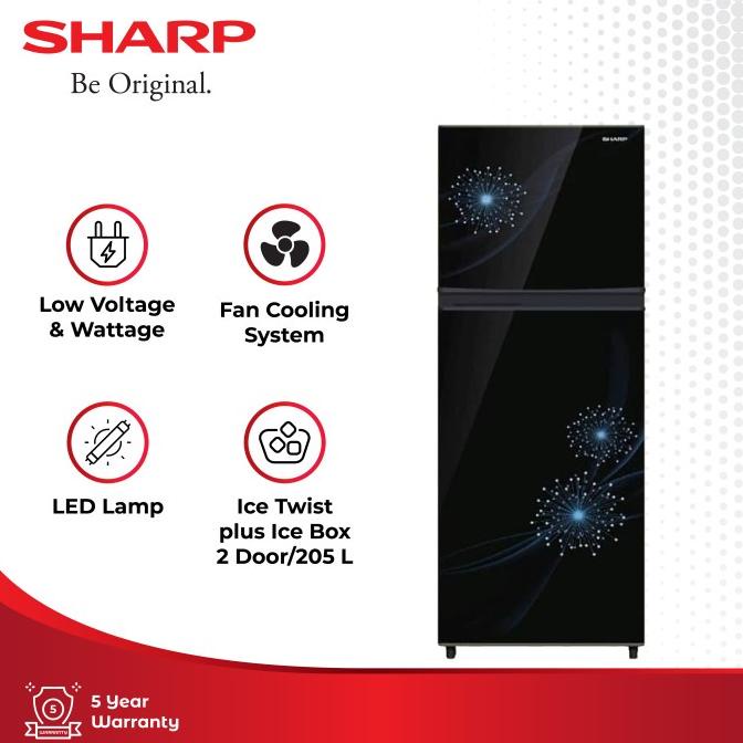 Jual sharp kulkas 2 pintu kecil 2 door small refrigerator sj237mgdb ...