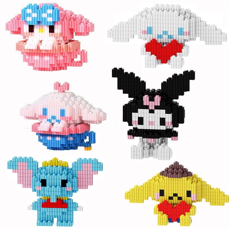 Jual SM MAINAN BALOK SUSUN SANRIO KUROMI BRICK MAINAN EDUKASI ANAK DIY ...