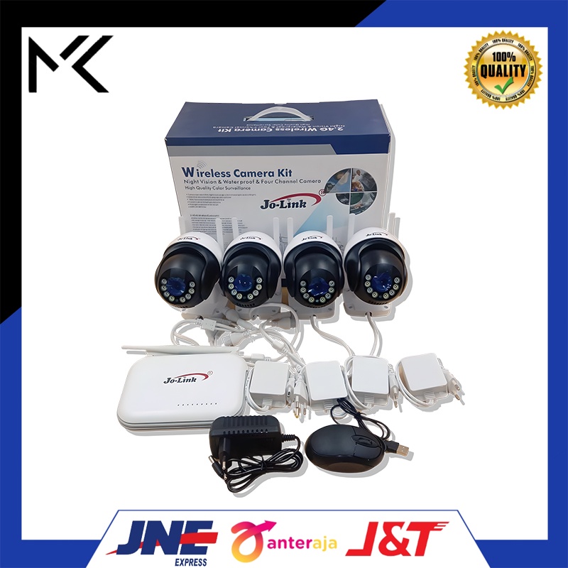 Jual JO LINK WIRELESS CCTV 4 CHANNEL CAMERA WIFI KIT | Shopee Indonesia