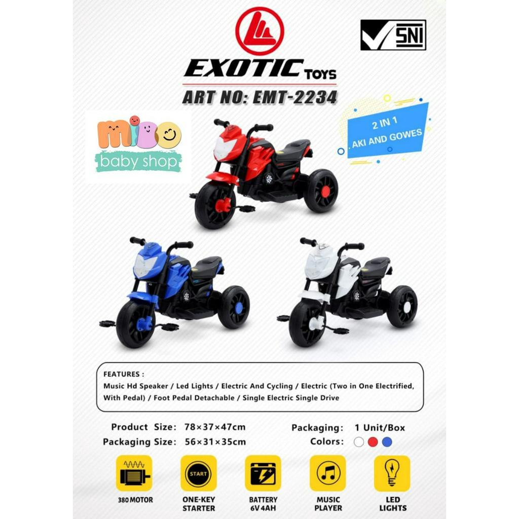 Jual Sepeda Motor Aki dan Sepeda Gowes 2IN1 (2 Fungsi) Roda 3 EMT 2234 ...