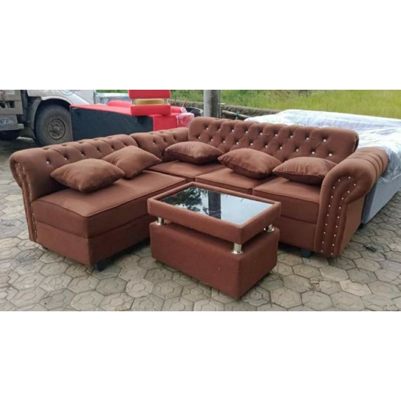 Jual promo spesial meledak SET Sofa L sudut Jaguar Bludru / Sofa L ...