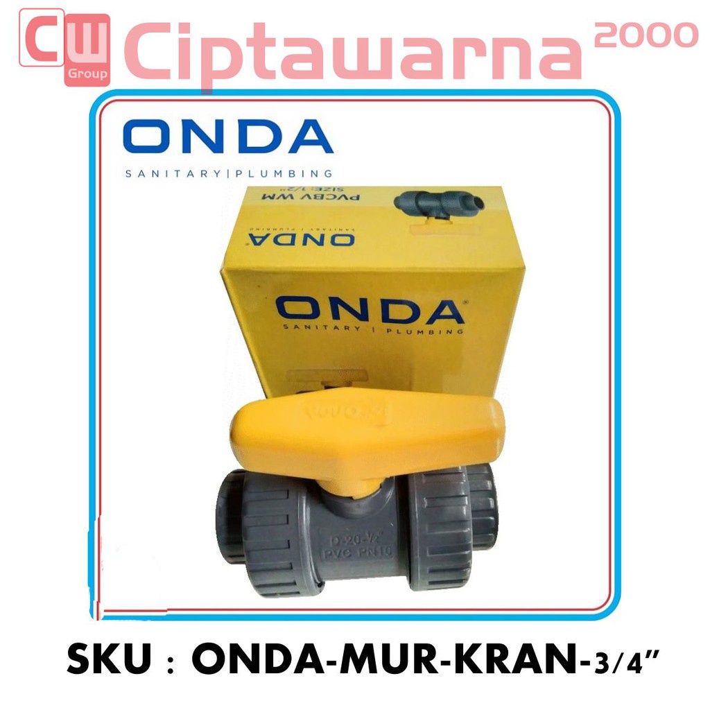 Jual Fitting Water Mur Watermur Onda PVC BV WM Valve Stop Kran ...