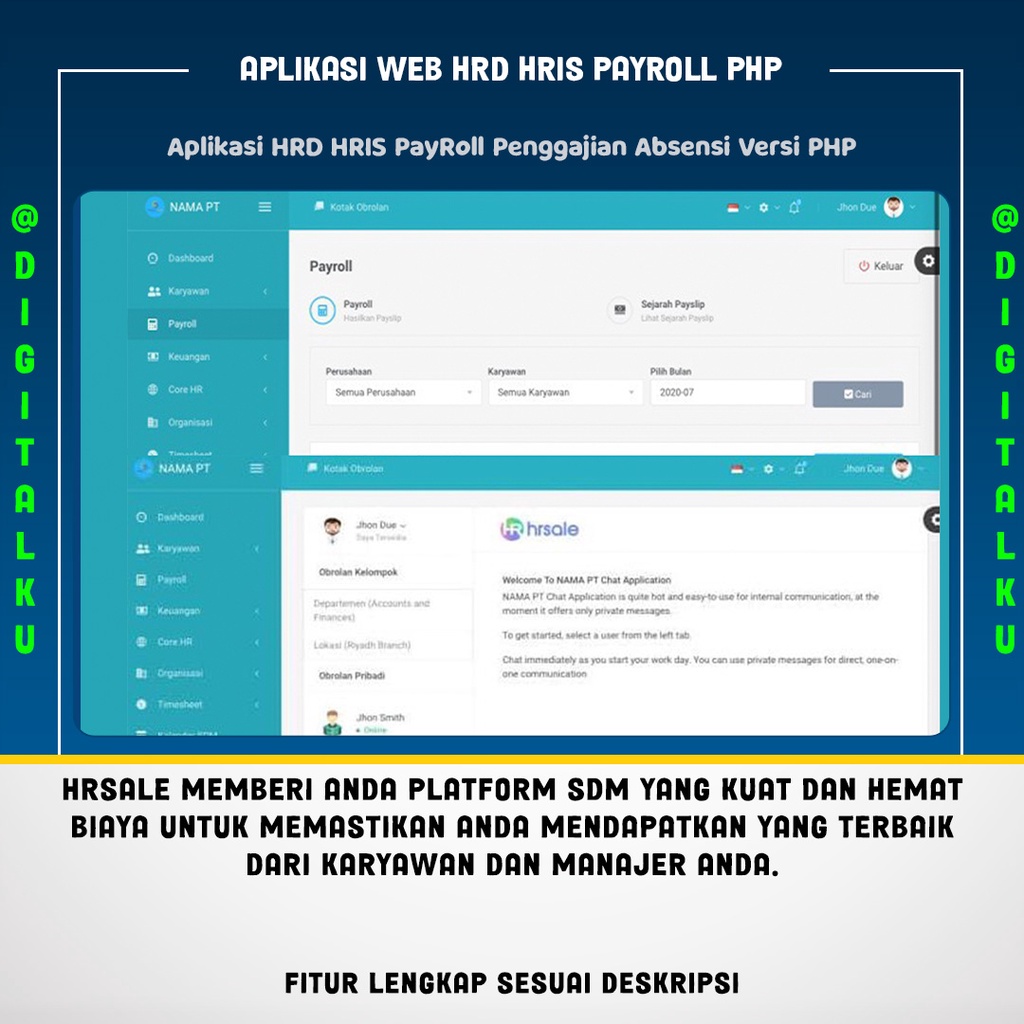Jual Aplikasi HRD HRIS PayRoll Penggajian Absensi Versi PHP | Shopee ...