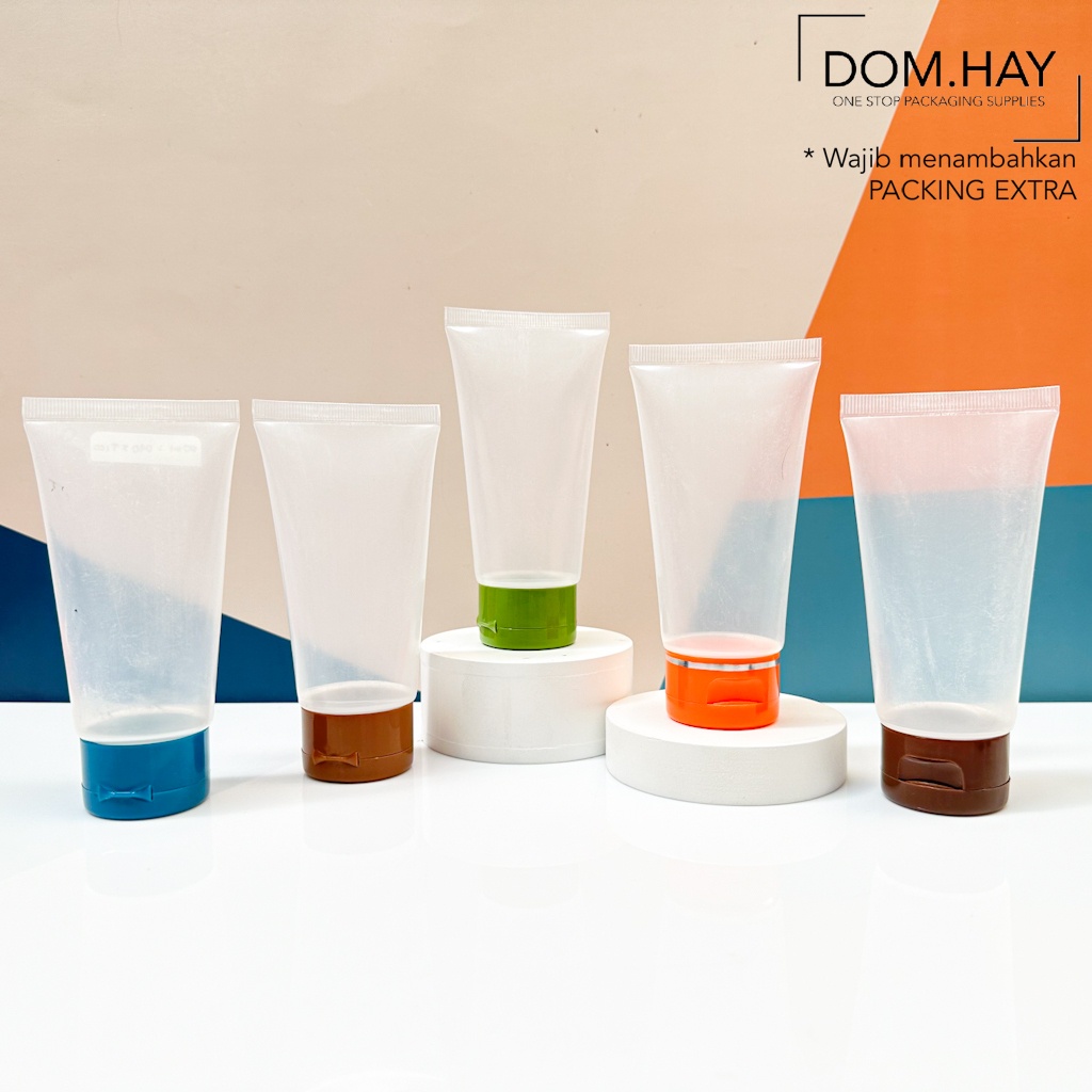 Jual 80ml Botol Tube Clear Fliptop Plastik Packaging Kosmetik Travel ...