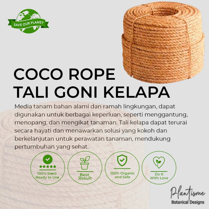 Jual Cocorope Tali Rami Goni Kelapa Media Tanam Coco Rope - 1m | Shopee ...