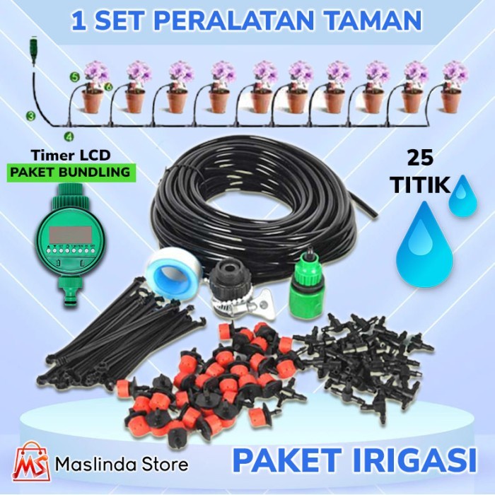 Jual BSDMall- Set Paket Peralatan Irigasi Air Otomatis Penyiram Tanaman ...