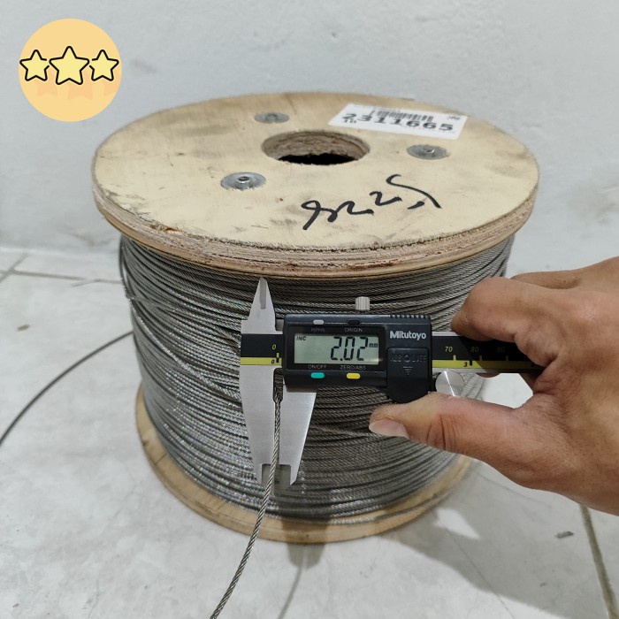 Jual 2MM KAWAT SELING SLING WIRE ROPE STAINLESS STEEL SUS304 SS304 SS 2 ...