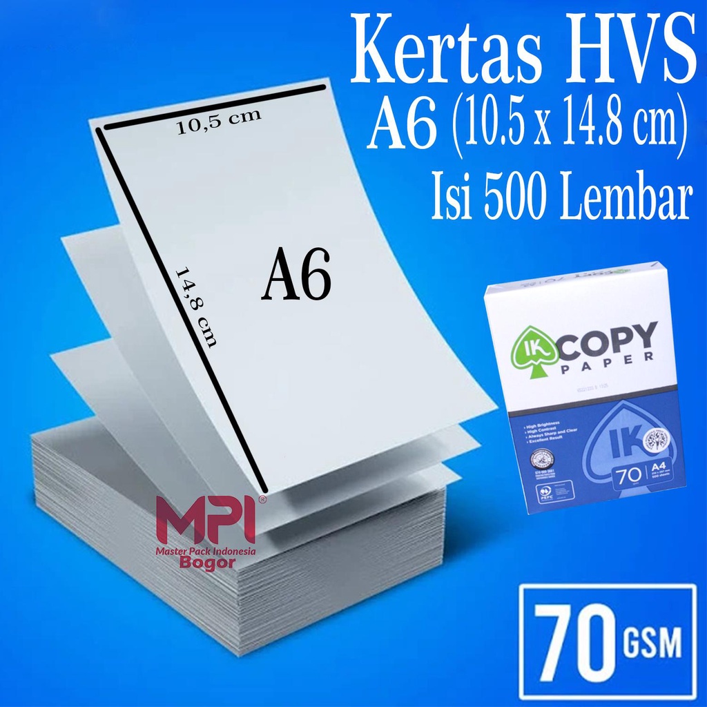 Jual Kertas HVS A6 ( 10.5 x 14.8 cm ) 70 Gsm / Kertas Untuk Print Resi ...
