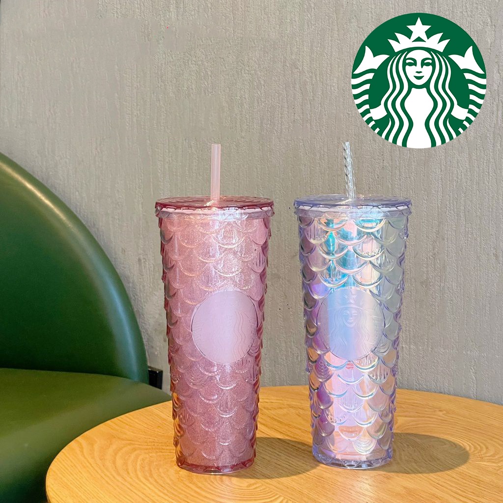 Jual 710ml Starbucks Tumbler Fish Scale Straw Cups Starbucks Mermaid ...