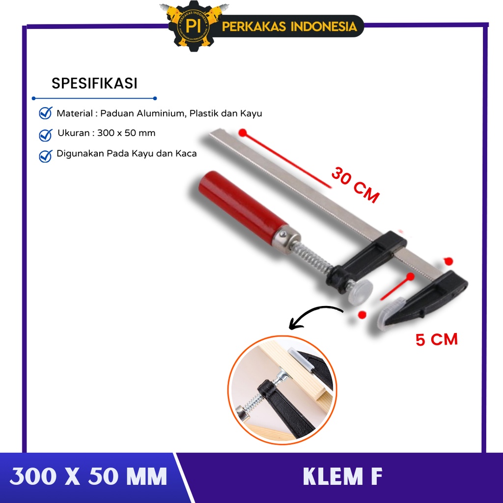 Jual Clamp Klem F 30 x 5 Cm Alat Press Penjepit Kayu 300x50 Mm Heavy ...