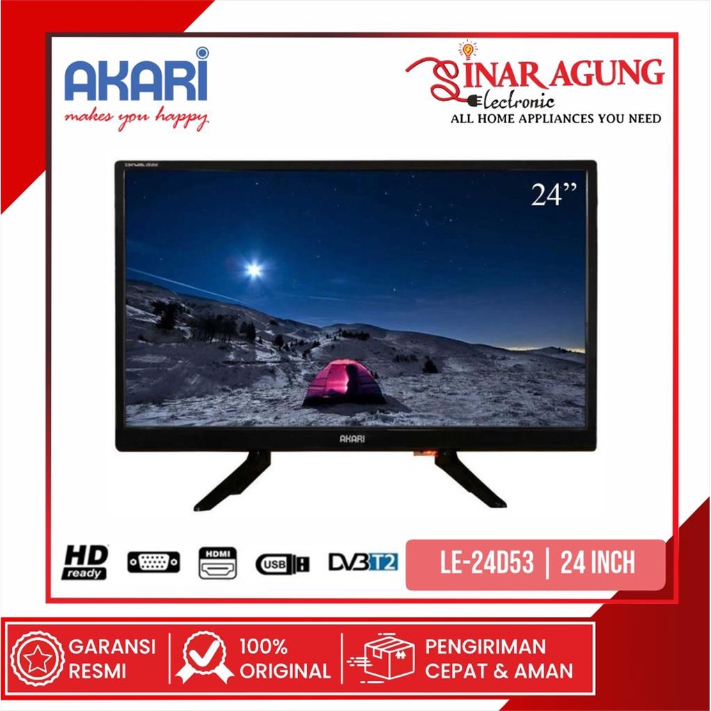 Jual [COD] LED TV AKARI LE24D53 / 24D53 USB MOVIE (24 INCH / DIGITAL ...