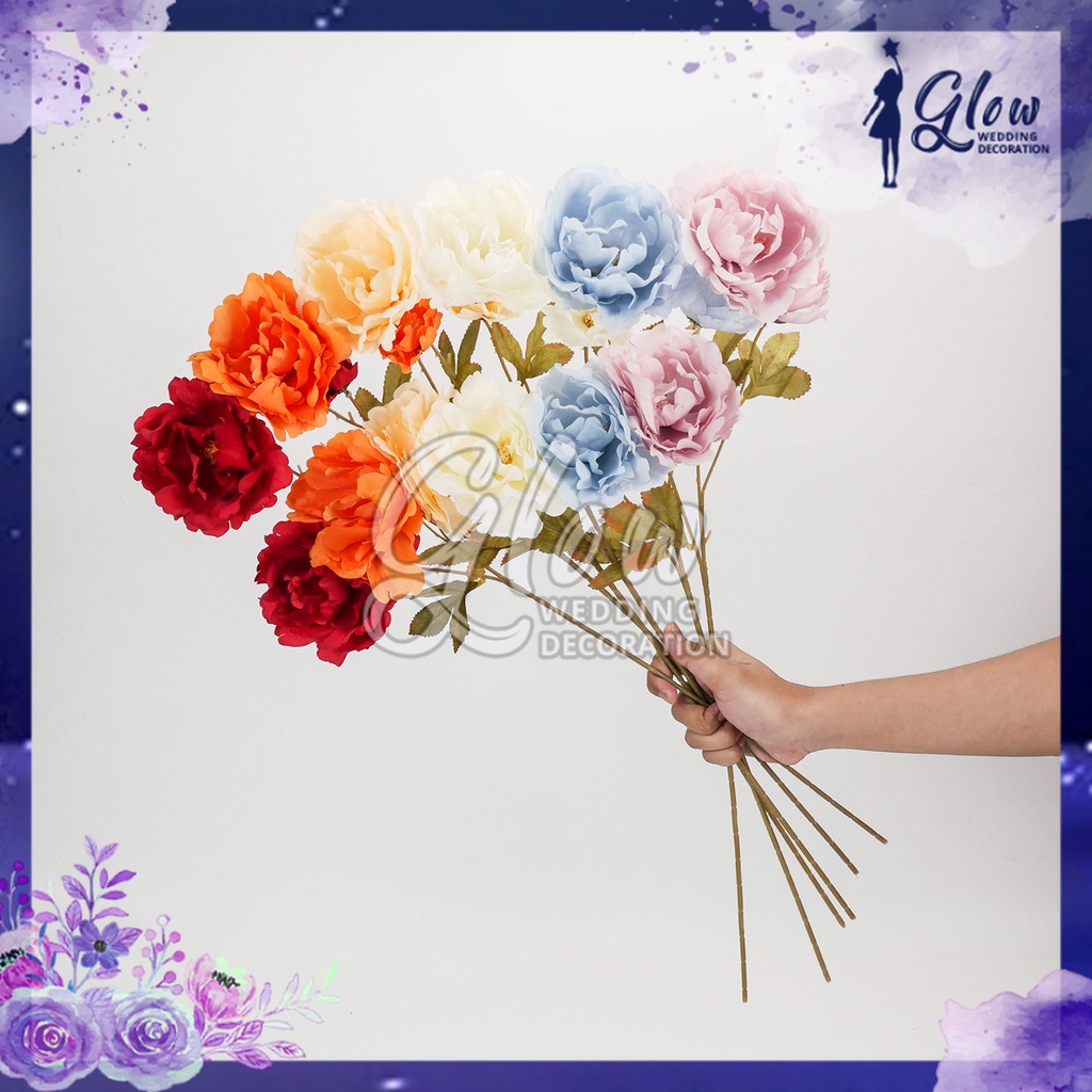 Jual Bunga Mutan Tangkai Panjang Cabang 3 Peony Jumbo Flowers Besar ...