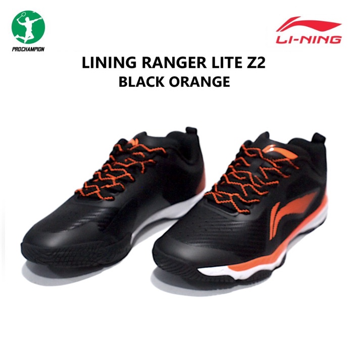 Jual Sepatu Badminton Shoes Lining Ranger Lite Z2 Black Orange | Shopee ...