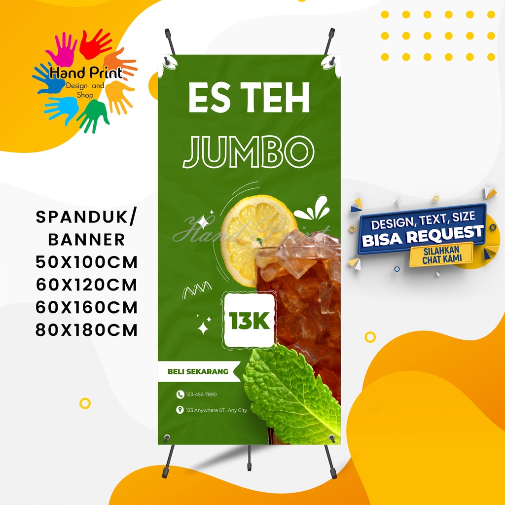 Jual Cetak Spanduk Banner Jualan Es Teh Jumbo Es Teh Manis Lemon Tea ...