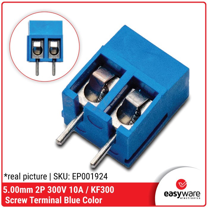Jual KF300 5.00mm Terminal Block 2P 2 Pin Screw Terminal Blok 300V 10A CO79 | Shopee Indonesia