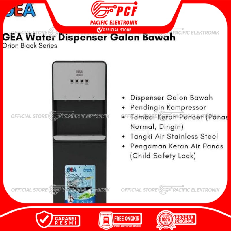 Jual Dispenser GEA Galon Bawah Kompresor 3 Kran GEA ORION | Shopee ...