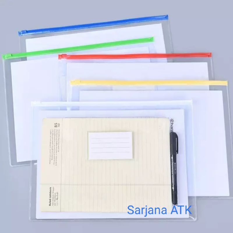 Jual Map Plastik Pocket File Zipper Ukuran F4 A4 Transparan BIG 9006 ...