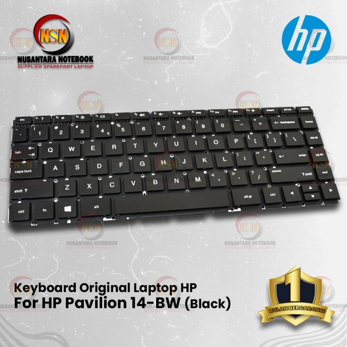 Jual Keyboard Laptop HP Pavilion 14-BW Warna Hitam ( No Backlight ...