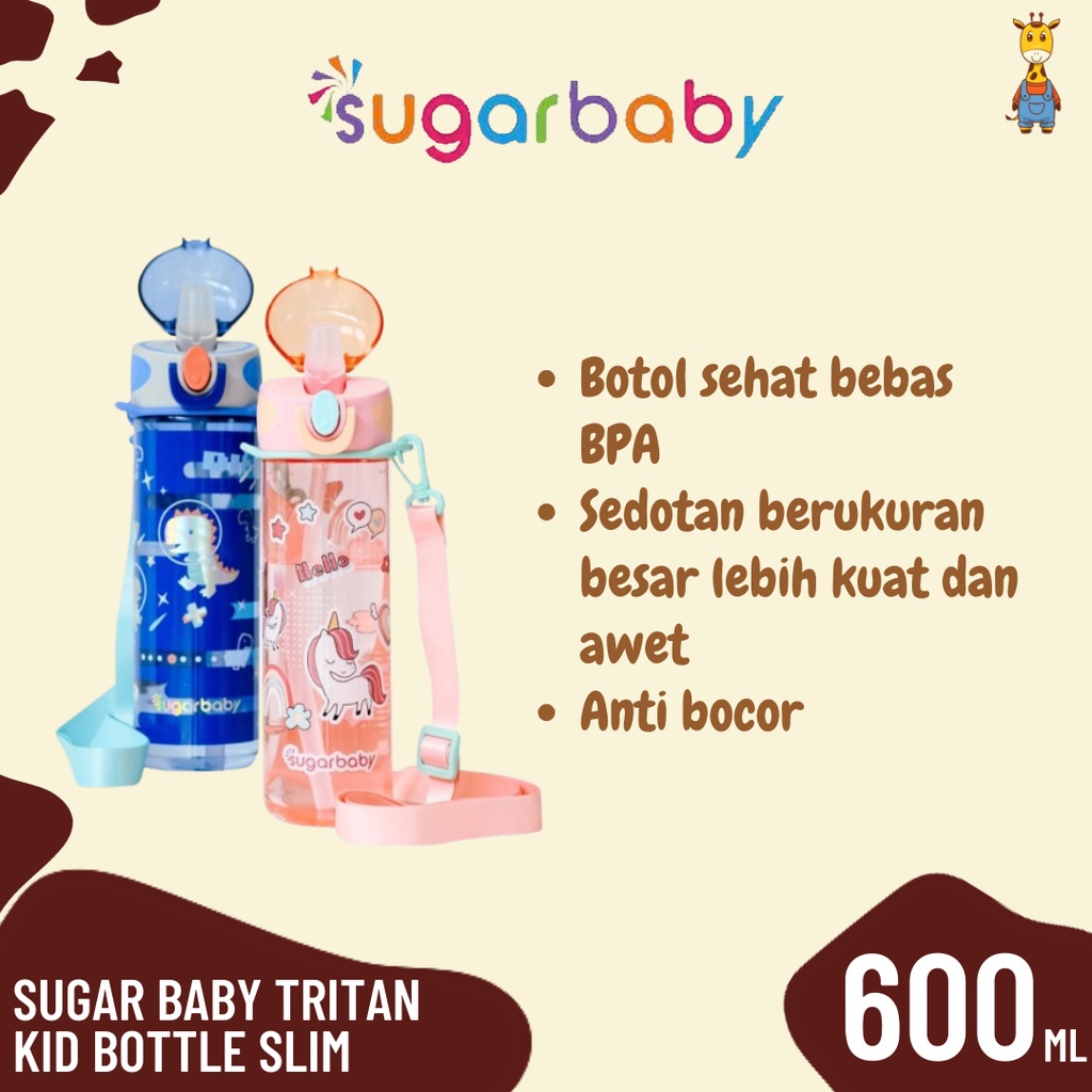 Jual Sugar Baby Tritan Kid Bottle Slim 600ml - Botol Minum Anak ...