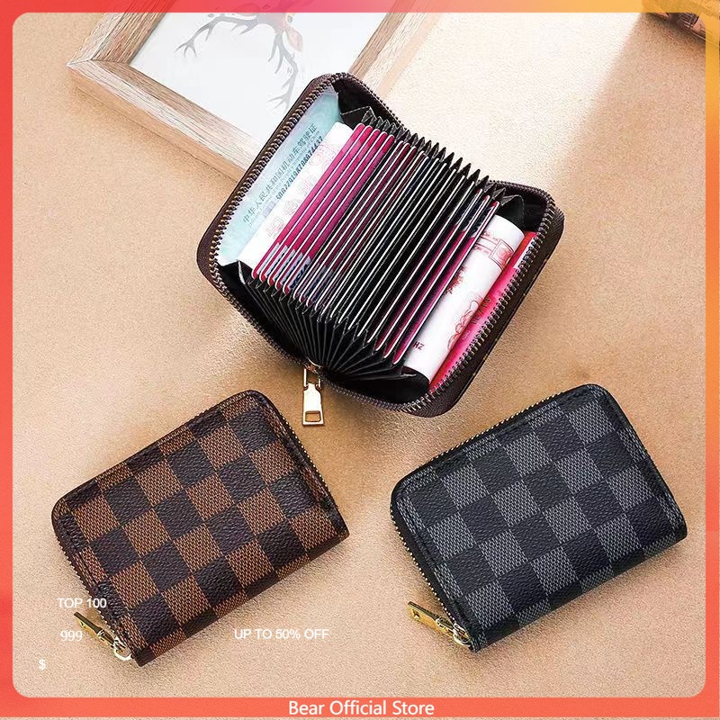Jual Dompet ritsleting koin tempat kartu kulit mini/dompet koin tempat kartu akordeon slot multi ...