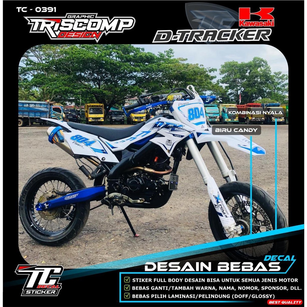 Jual Sticker Dtracker Fullbody Decal Dtracker Stiker motor KLX 150BF ...