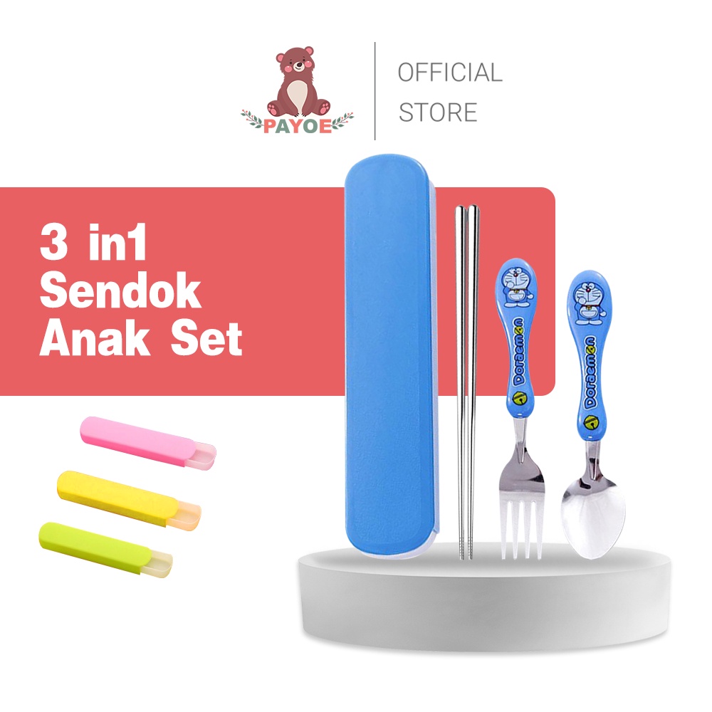 Jual PAYOE Sendok Set Anak Stainless Steel Sendok Garpu Sumpit Anak ...