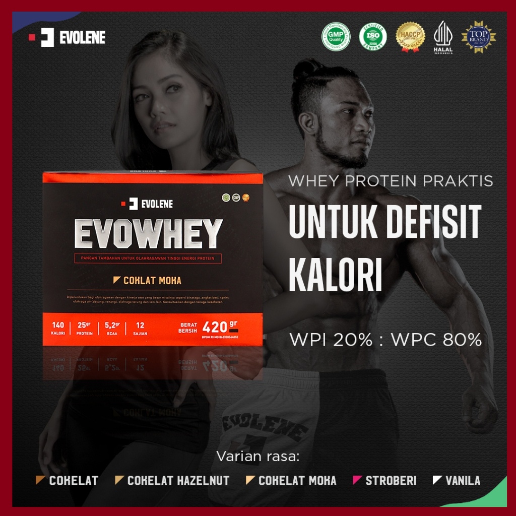Jual EvoWhey Evolene Whey Protein 420gr/12 Sachet - Suplemen Fitness ...