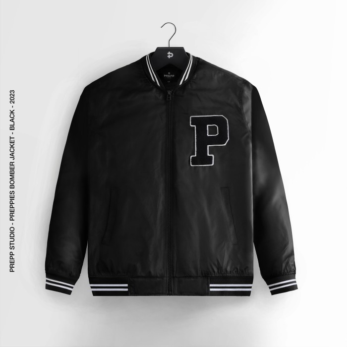 Jual promosi toko JAKET PREPP STUDIO PREPPIES BOMBER JACKET BLACK - S ...