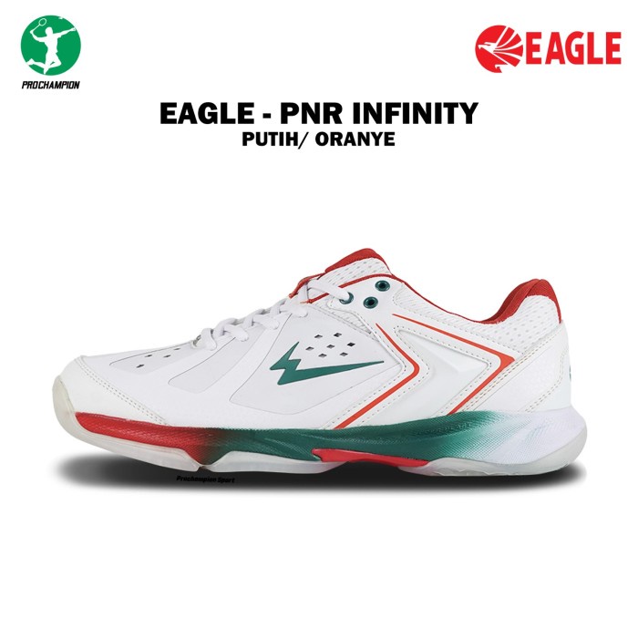 Jual Sepatu Badminton Eagle PNR Infinity Putih Orange | Shopee Indonesia