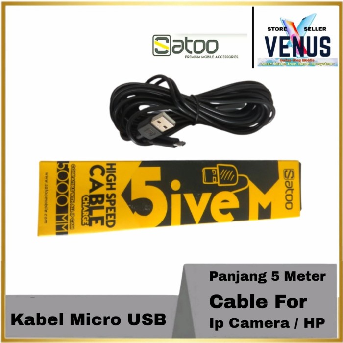Jual [Team] diskon Satoo High Speed Cable Micro Usb 5 meter For Camera Kabel Data 5m Putih, 3 ...