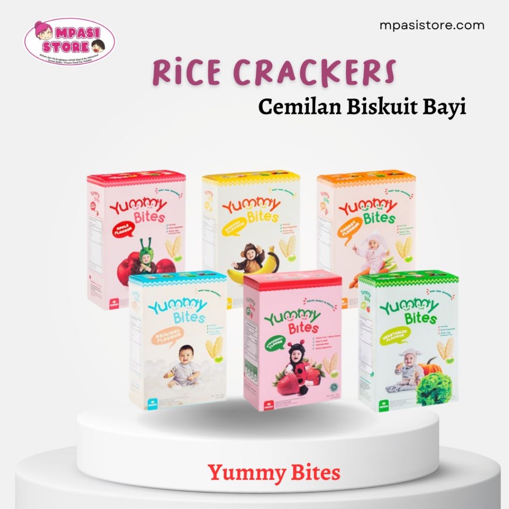 Jual Yummy Bites - Rice Crackers/ Snack / Camilan Biskuit Bayi 300 gram ...