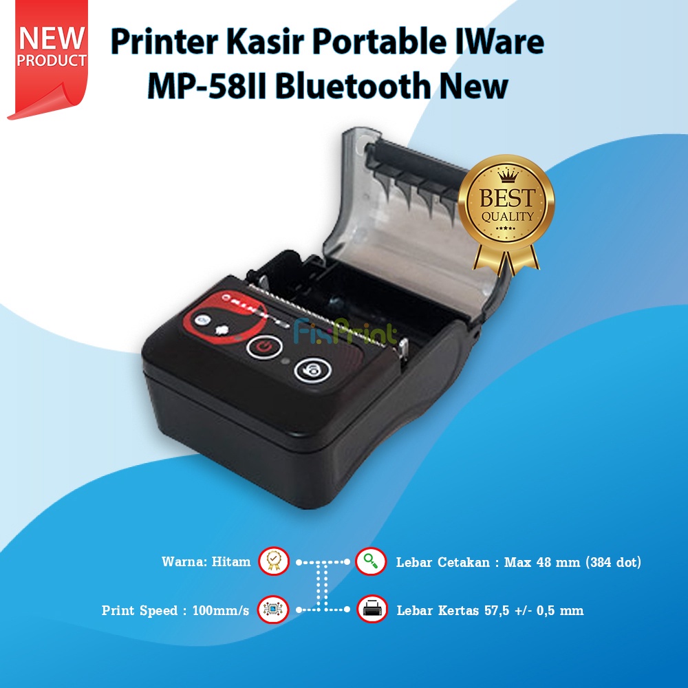 Jual Printer Thermal Mobile Bluetooth MP58II RPP02N New Printer Kasir Portable IWare MP-58II ...
