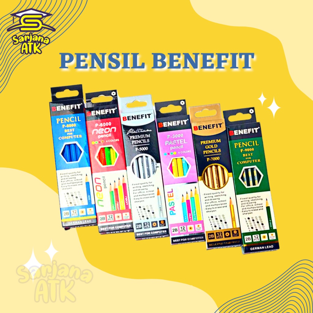 Jual 12pcs Pensil 2b Silver Gold Neon Pastel Computer Premium Benefit