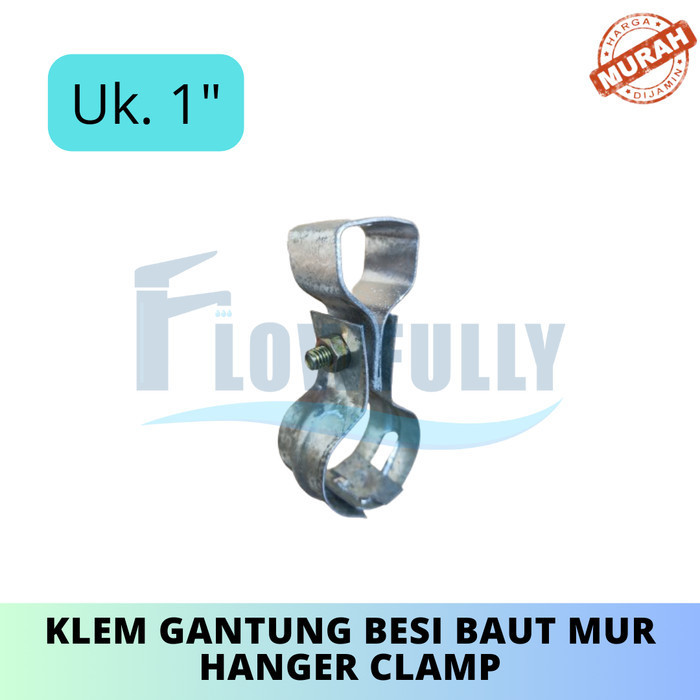 Jual KLEM GANTUNG PIPA 1 INCH BESI ENGSEL HANGER CLAMP CLEM BAUT MUR ...