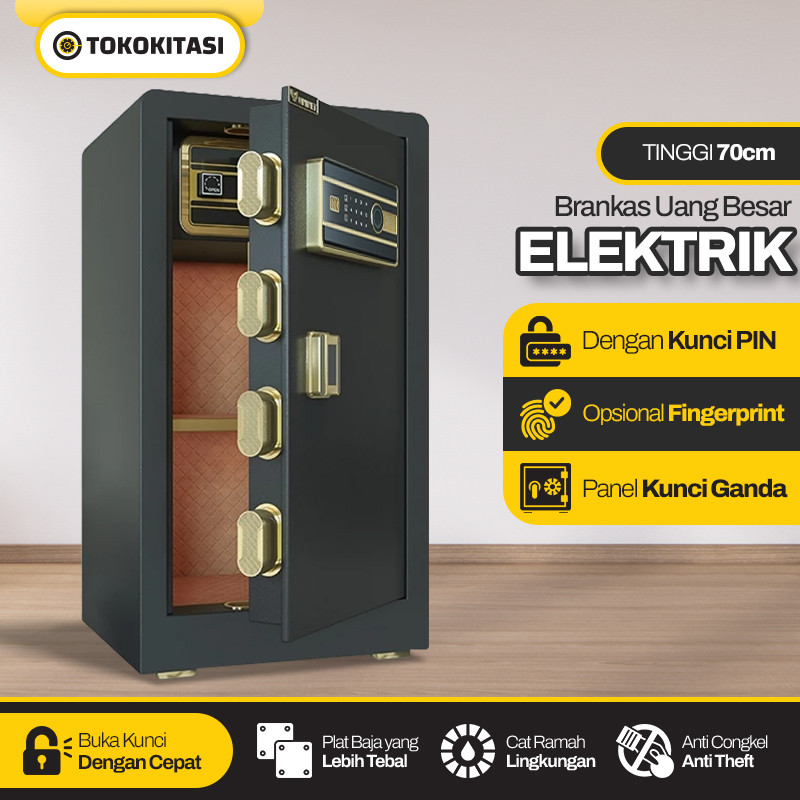 Jual 6.6 BRANKAS UANG BESAR ELEKTRIK UKURAN 70CM INCLUDER PIN DAN ...