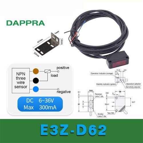 Jual LS99 E3Z-D62 1m Diffuse reflective Photoelectric Sensor dan Amplifie OC32 | Shopee Indonesia