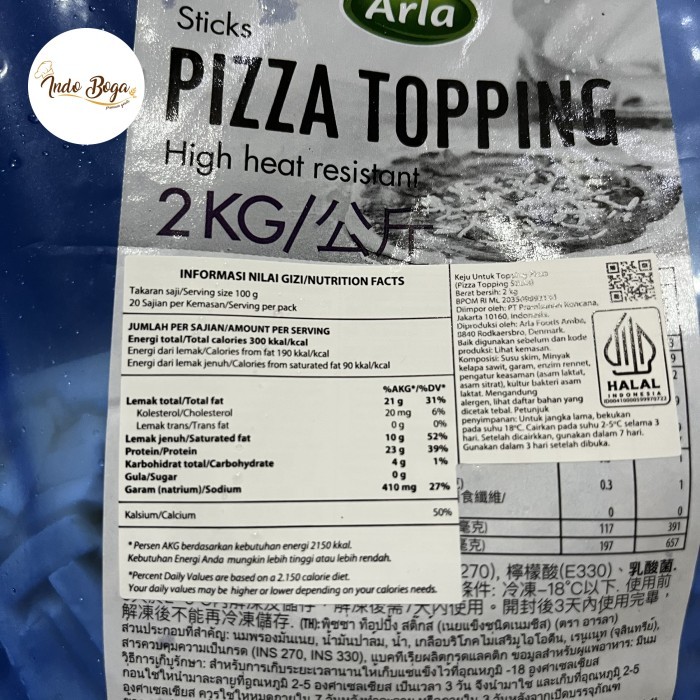 Jual RB Arla Pizza Topping Stick 2kg / Arla Keju Parut Mozzarella ...