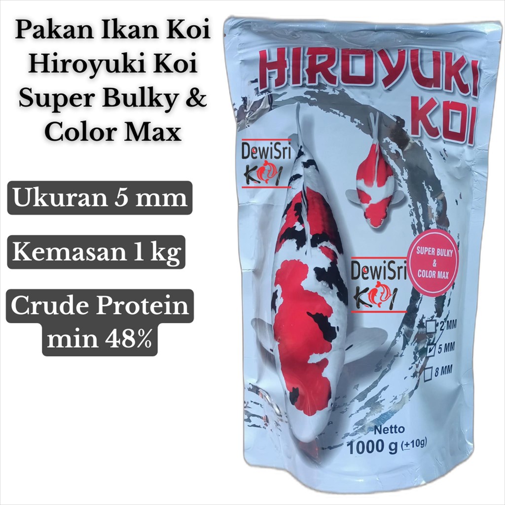 Jual Pakan Koi 1kg - Hiroyuki koi Super Bulky And Color Max (5mm ...