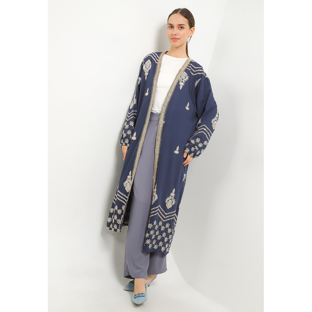 Jual CHIC SIMPLE GOLD LACE TRIMMED SEQ EMB KAFTAN WANITA CANTIK MODERN ...