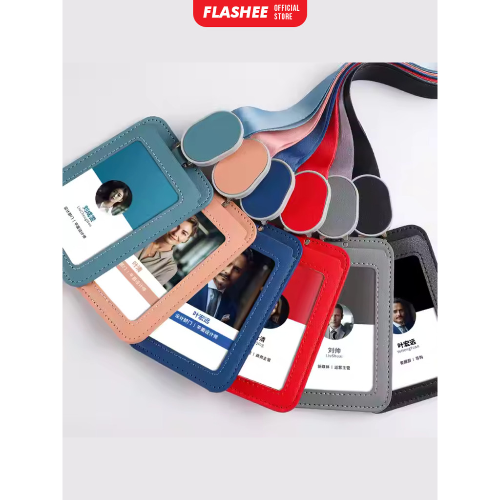 Jual Flashee ID Card Kancing Bulat Name Tag Kulit PU Tempat Lencana ...