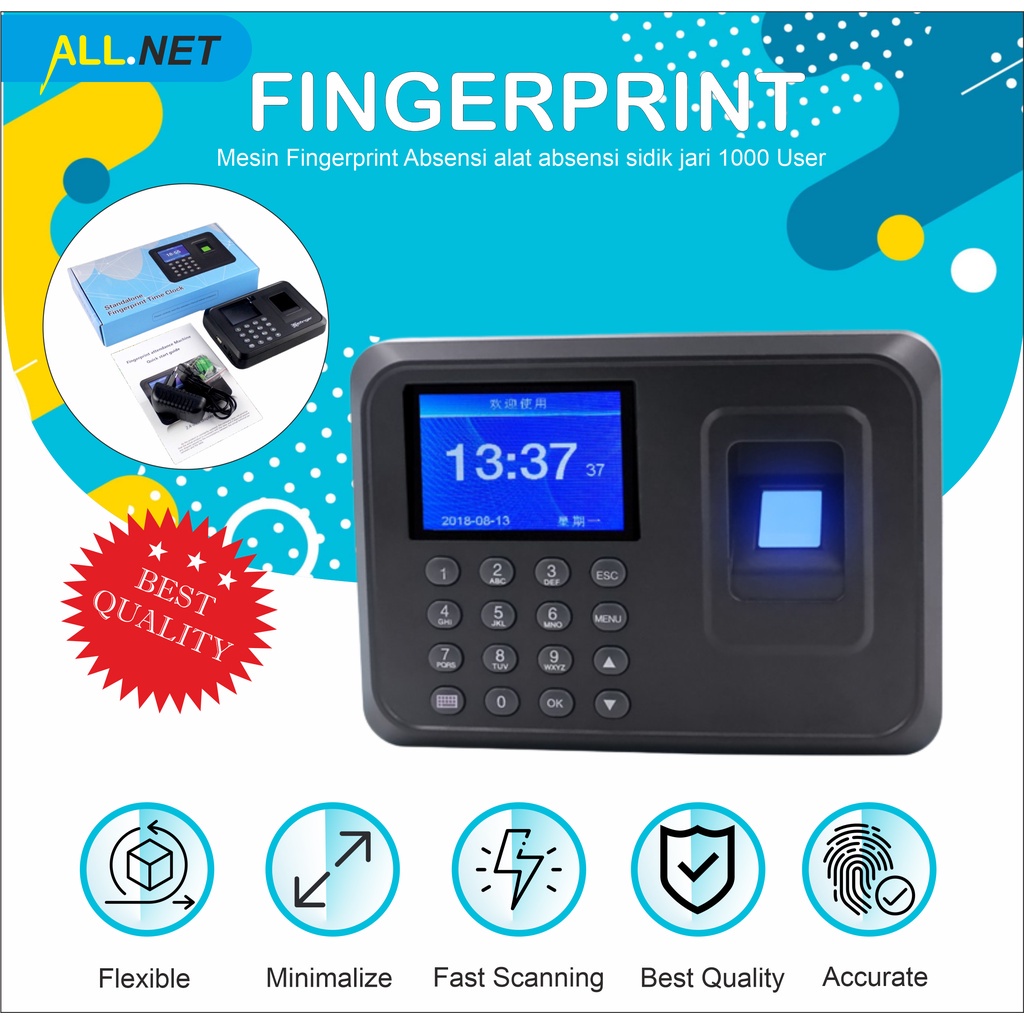 Jual Mesin Absensi Fingerprint Attendance Alat Absensi Sidik Jari 1000 ...