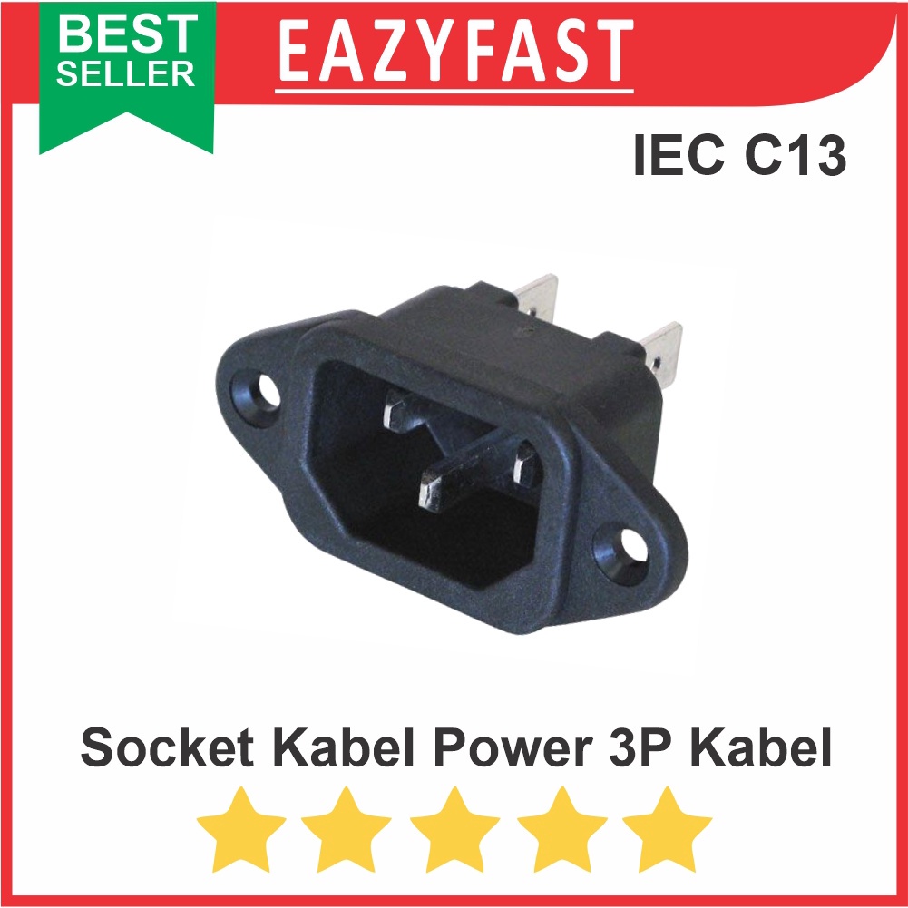 Jual Socket Kabel Power AC 3 Lubang Pin PSU Komputer PC CPU Male Cowo | Shopee Indonesia