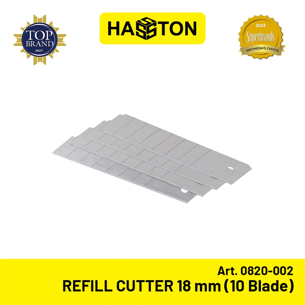 Jual Hasston Refil Pisau Cutter 18mm (10 Blade) / Refill Cutter (0820 ...