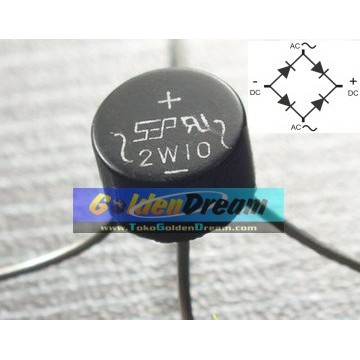 Jual Dioda jembatan 2A 1000V bridge rectifier 2W10 pengganti 4 dioda ...